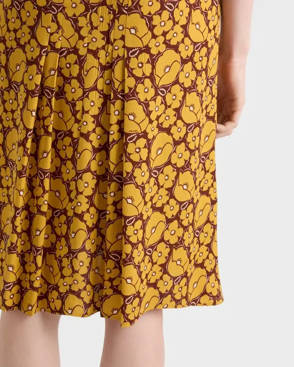 Prada Embroidered Floral Print Sablé Dress
