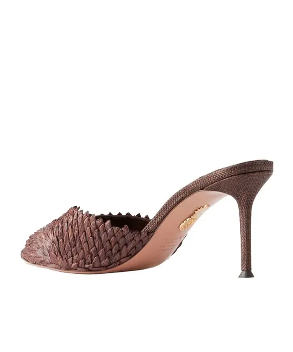 AQUAZZURA Raffia Mules