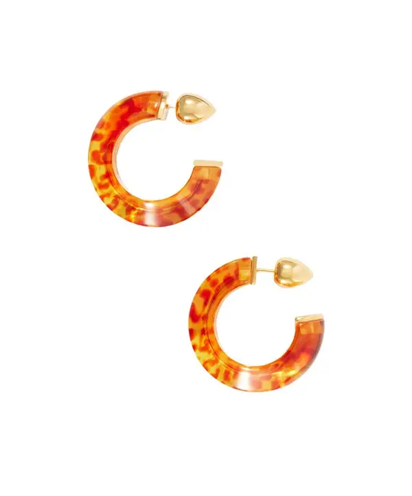 Alaïa Leopard Print Resin Hoop Earrings - Yellow