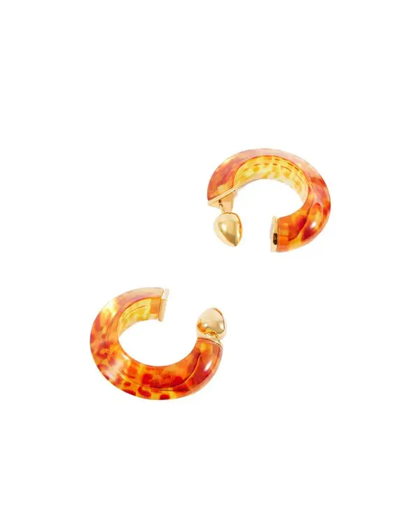 Alaïa Leopard Print Resin Hoop Earrings