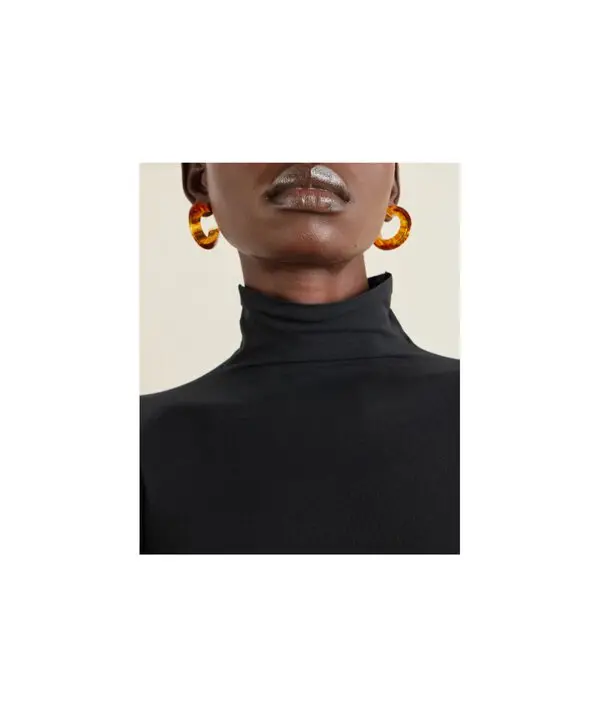 Alaïa Leopard Print Resin Hoop Earrings