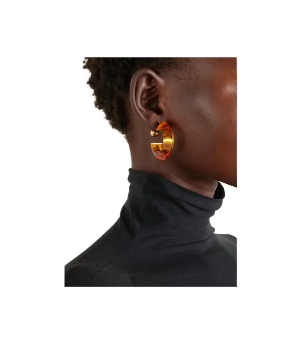Alaïa Leopard Print Resin Hoop Earrings