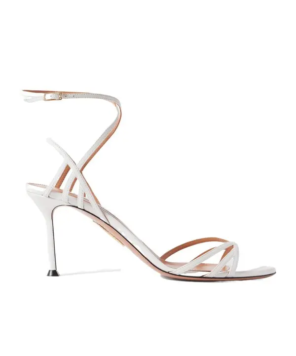 AQUAZZURA Solid Leather Sandals - White