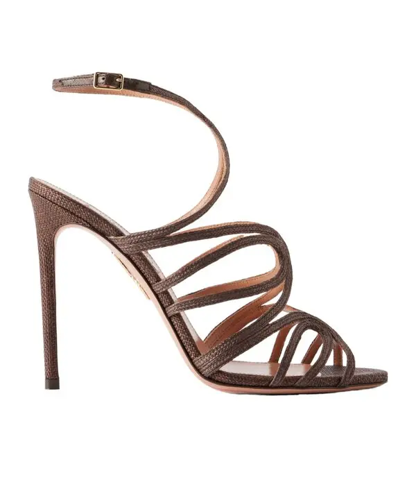 AQUAZZURA Straw Sandals - Brown