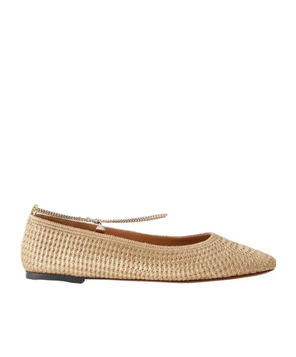 Stella McCartney Shiny Silk Woven Flat Shoes