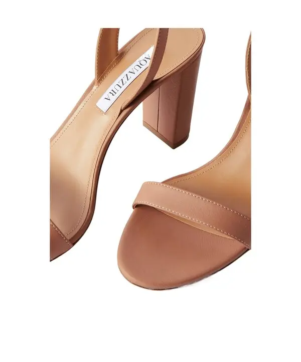 AQUAZZURA Solid Color Leather Slingback Sandals