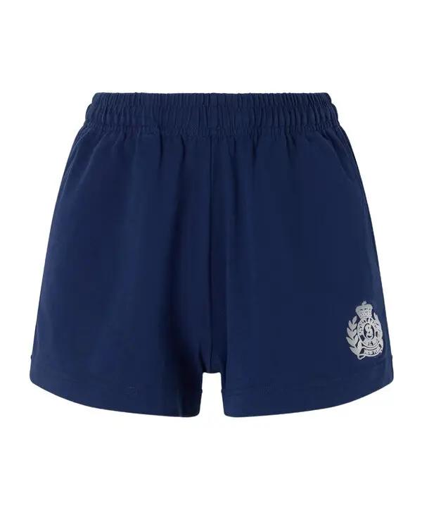 SPORTY  RICH Sporty & Rich Logo Cotton-jersey Shorts