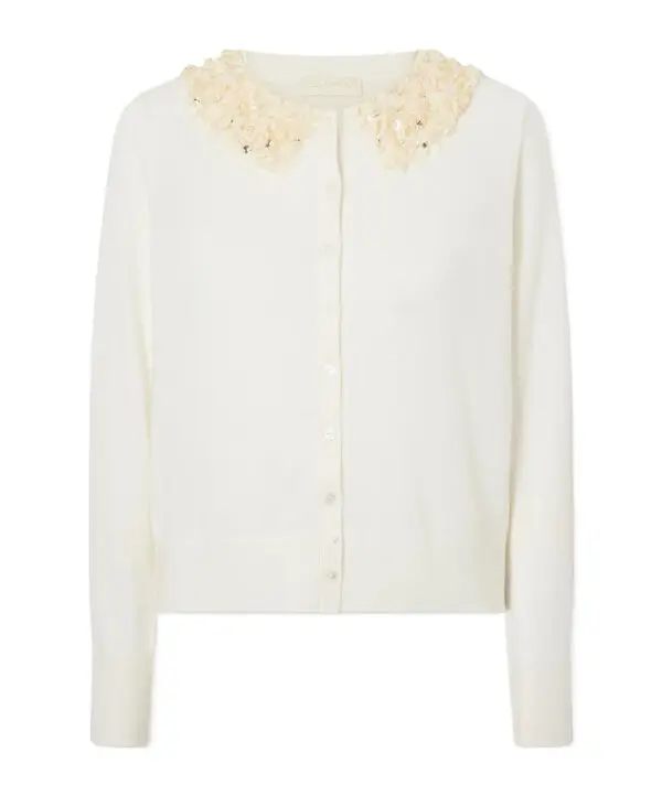Ulla Johnson Embellished Merino Wool Cardigan - No