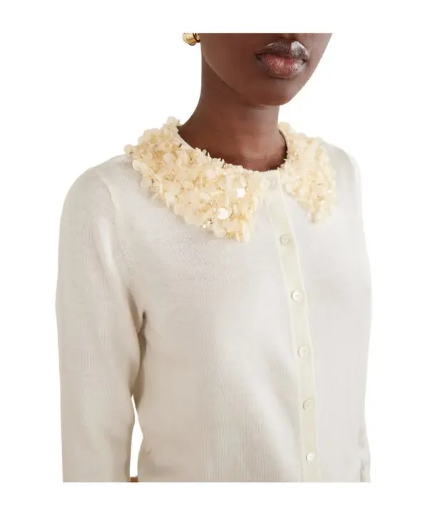 Ulla Johnson Embellished Merino Wool Cardigan