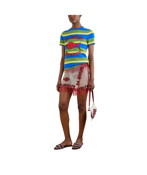Staud Tassel Beaded Mesh Sarong