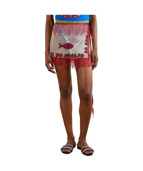 Staud Tassel Beaded Mesh Sarong