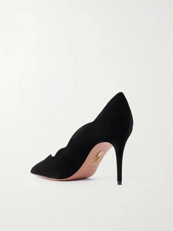 AQUAZZURA Scalloped Suede Pumps