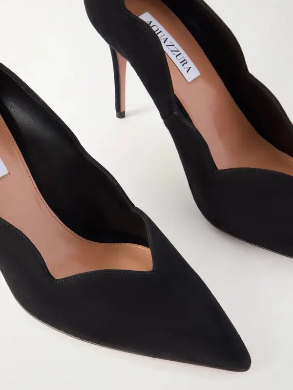 AQUAZZURA Scalloped Suede Pumps