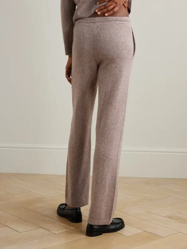 SPORTY  RICH Sporty & Rich Embroidered Cashmere And Wool Blend Casual Pants