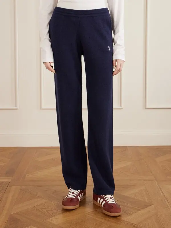 SPORTY  RICH Sporty & Rich Cashmere And Wool-blend Track Pants