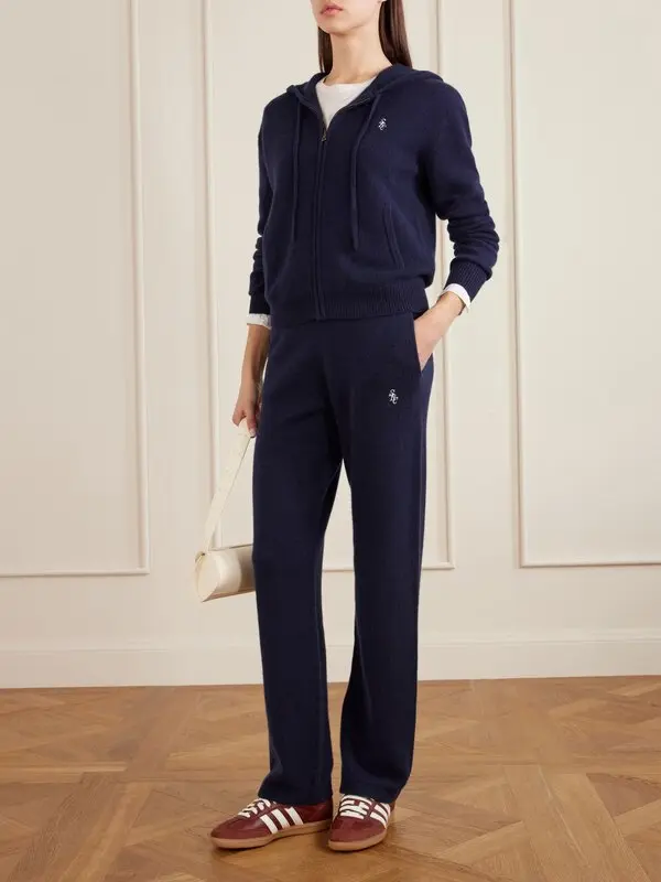 SPORTY  RICH Sporty & Rich Cashmere And Wool-blend Track Pants