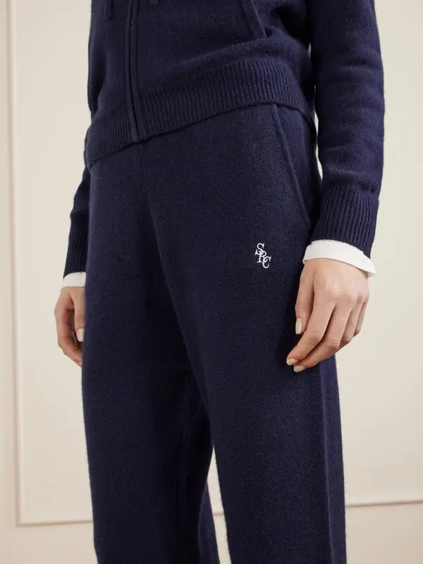 SPORTY  RICH Sporty & Rich Cashmere And Wool-blend Track Pants