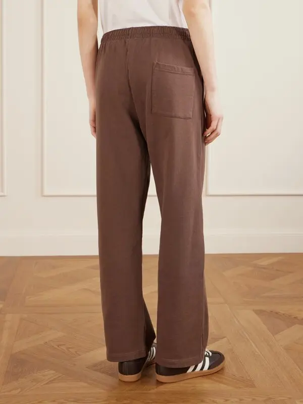 SPORTY  RICH Sporty & Rich Embroidered Cotton Knit Sweatpants