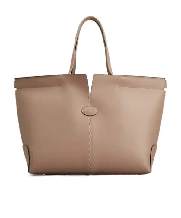 TOD'S V-cut Tote Bag - Nude