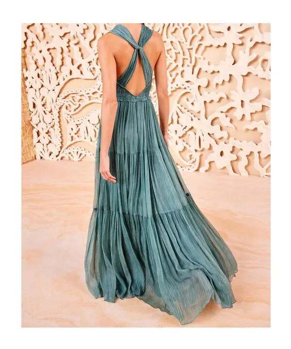 Ulla Johnson Crinkle Silk Chiffon Gown