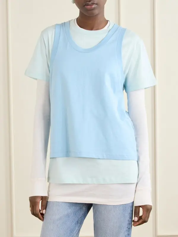 Wardrobe.NYC Layered Cotton-jersey T-shirt