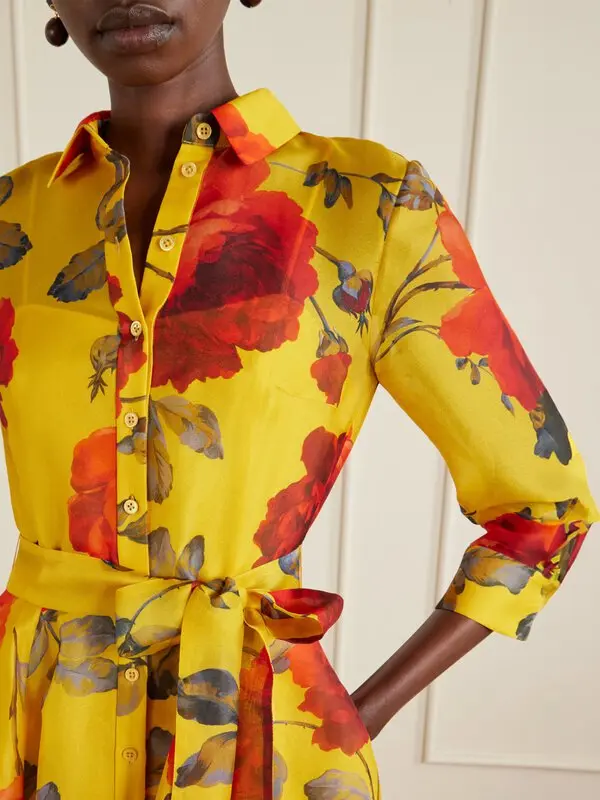 Carolina Herrera Floral Print Dress With Tie