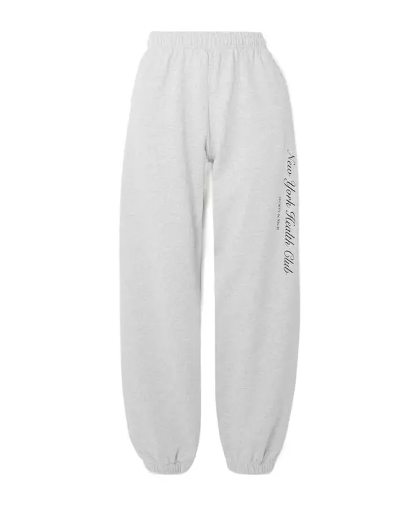 SPORTY  RICH Printed Sweatpants - Light Gray