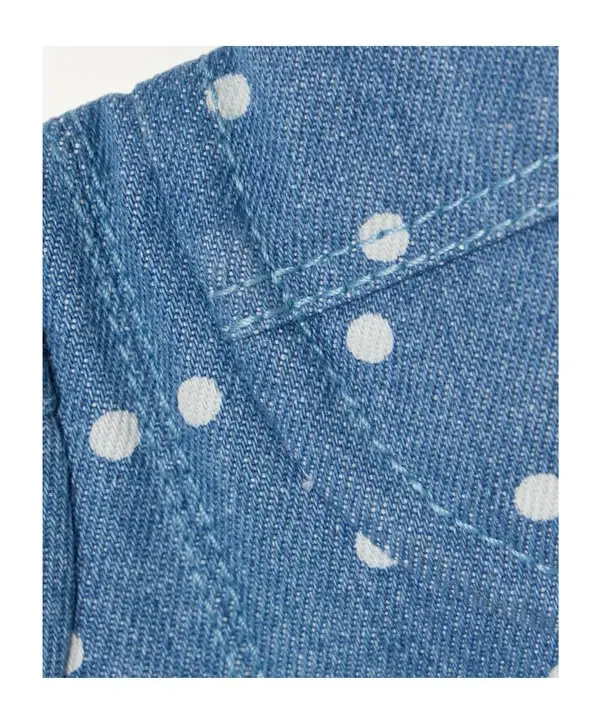 Carolina Herrera Cropped Polka-dot Denim Bustier Top