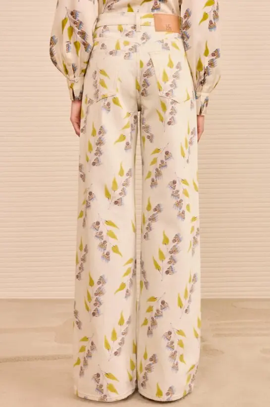 Ulla Johnson Floral Mid-rise Wide-leg Jeans