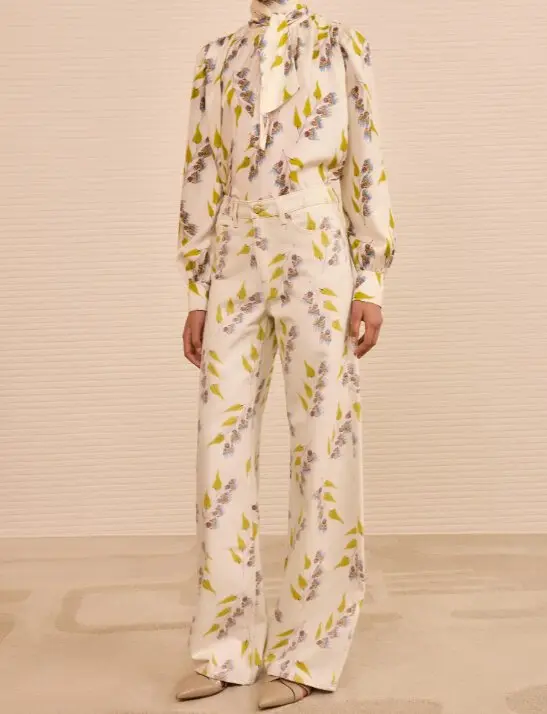 Ulla Johnson Floral Mid-rise Wide-leg Jeans