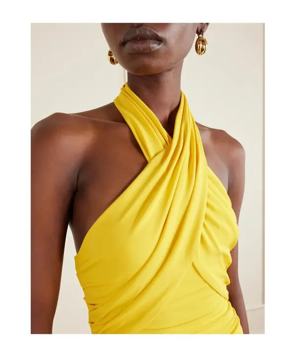 Carolina Herrera Satin Halterneck Gown