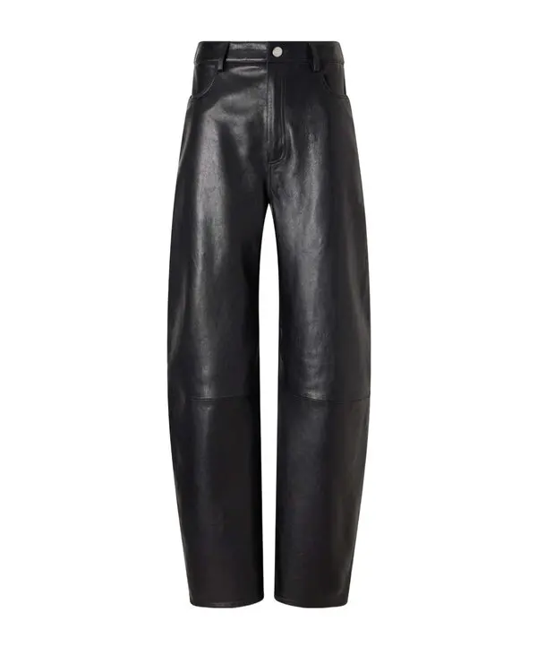 ARMA Leather Wide-leg Pants - Black