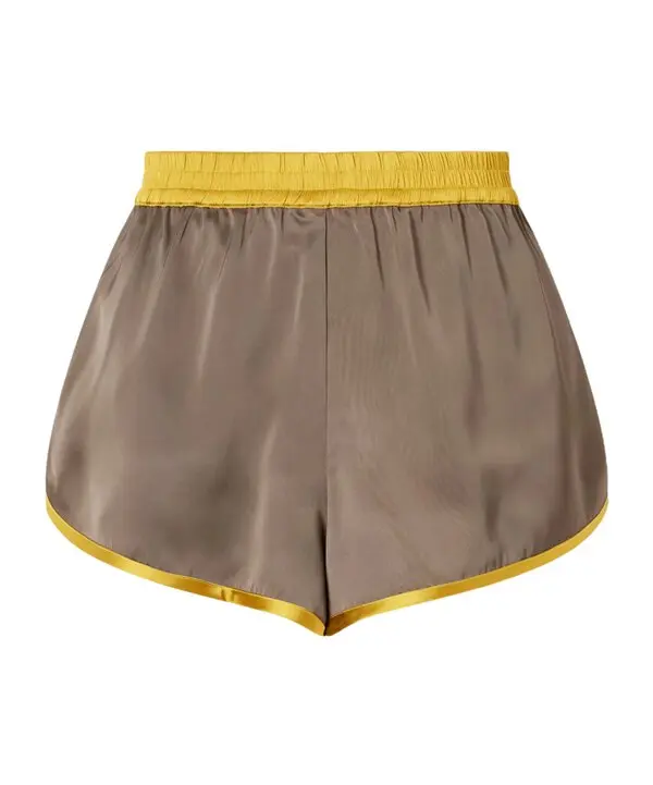 Staud Aero Satin Shorts - Brown