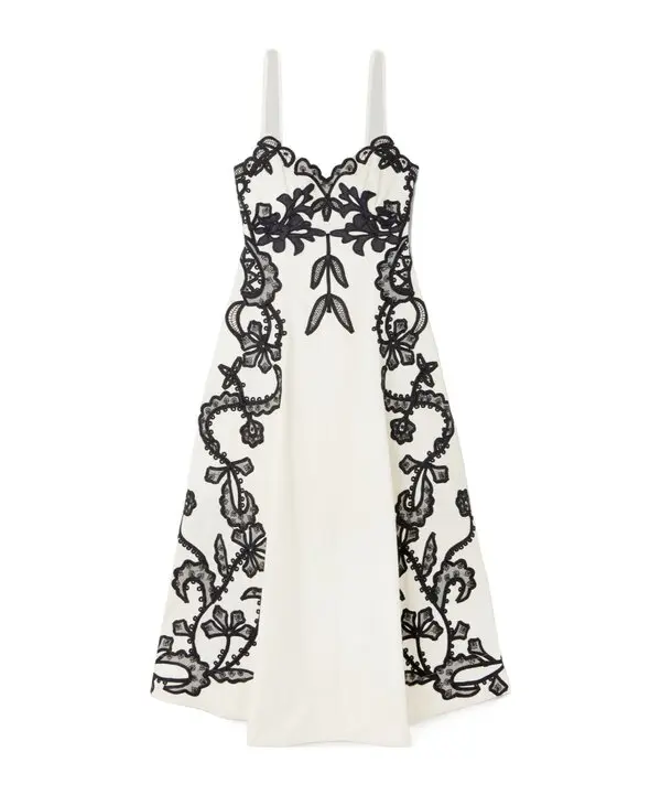 Ulla Johnson Miray Cami Embroidered Midi Dress - White