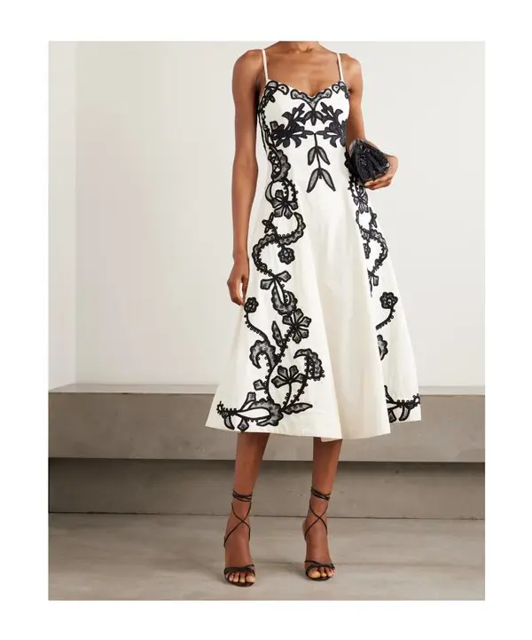 Ulla Johnson Miray Cami Embroidered Midi Dress