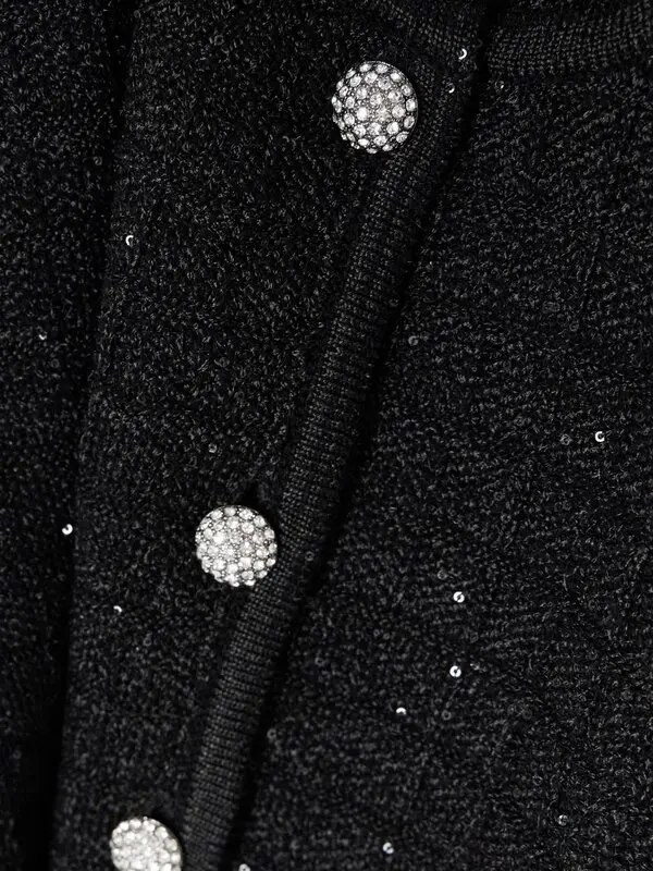 Alessandra Rich Cropped Embellished Knitted Cardigan