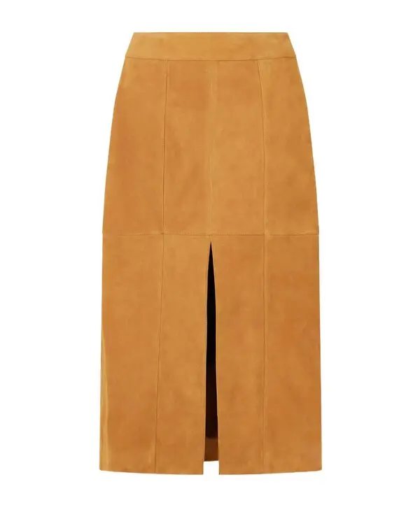 Ulla Johnson Orion Suede Midi Skirt - Brown