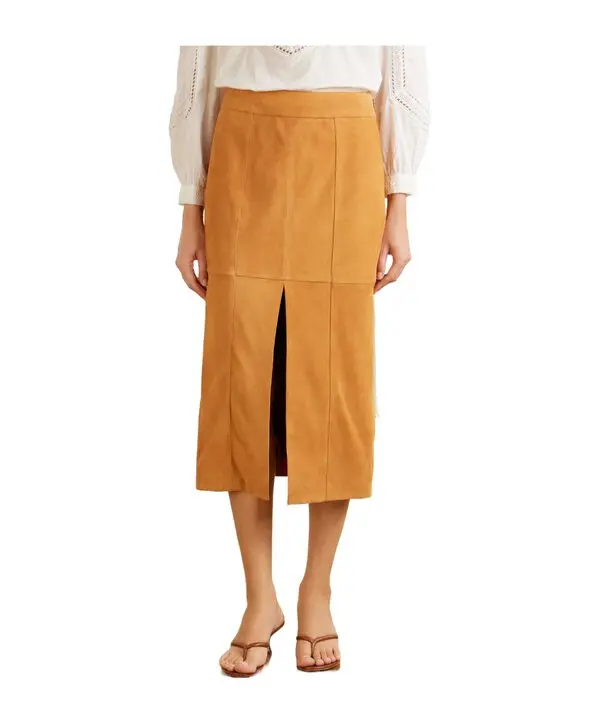 Ulla Johnson Orion Suede Midi Skirt