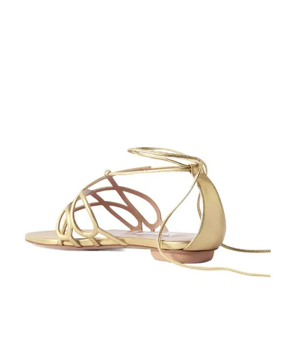 AQUAZZURA Metallic Leather Sandals