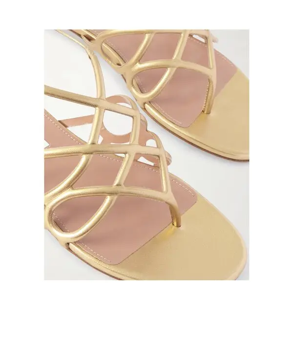 AQUAZZURA Metallic Leather Sandals