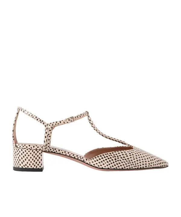 AQUAZZURA Polka Dot Leather Shoes - Nude