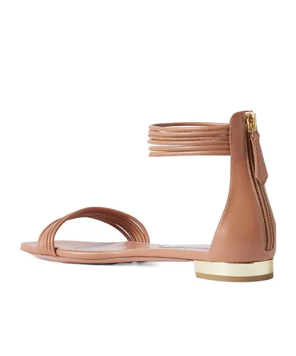 AQUAZZURA Solid Color Leather Sandals