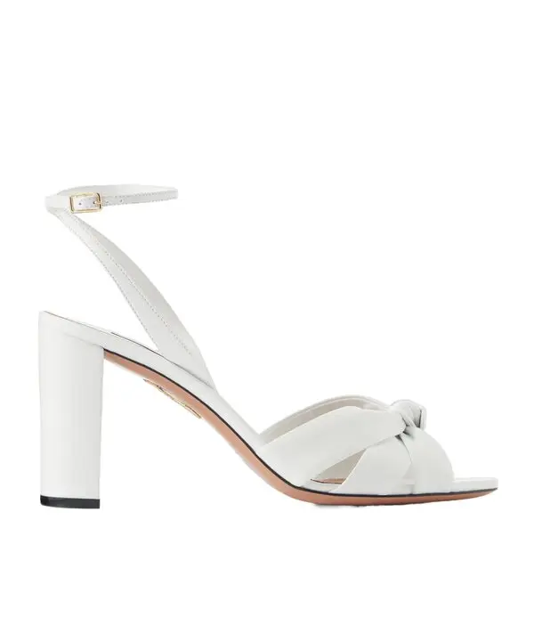 AQUAZZURA Knotted Leather Sandals - No