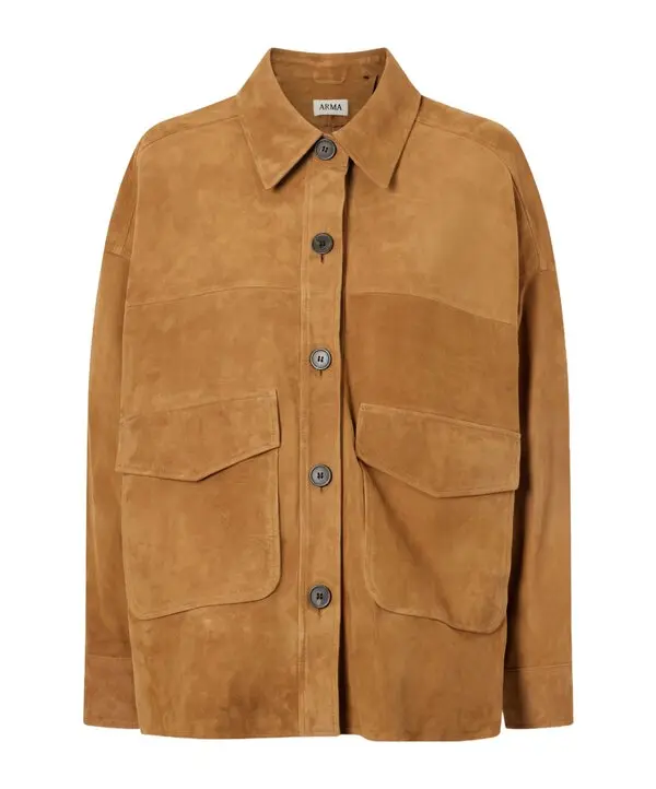 ARMA Kaylee Paneled Suede Jacket - Brown