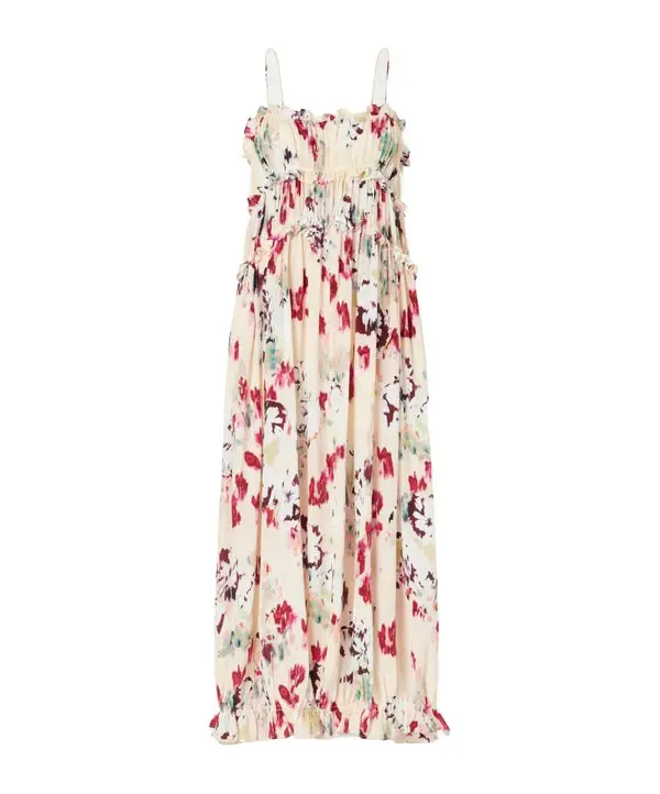 Ulla Johnson Floral-print Ruched Silk Maxi Dress - No