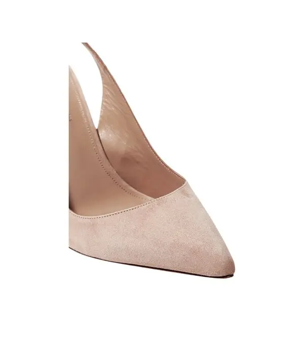 AQUAZZURA Suede Slingback Pumps With Bow Detail
