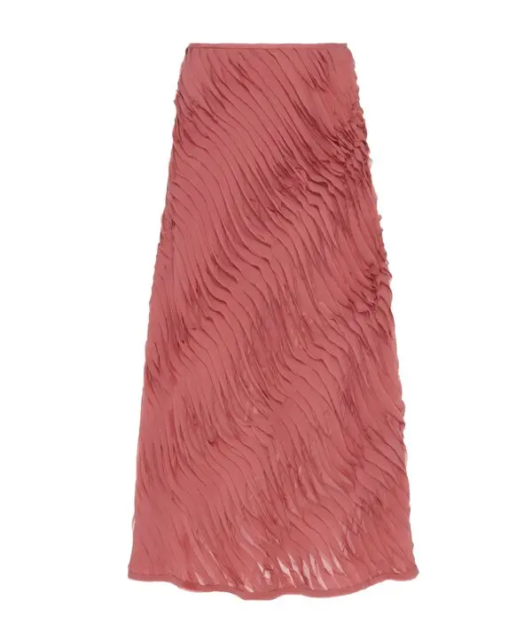 Ulla Johnson Patchwork Midi Skirt - Chestnut