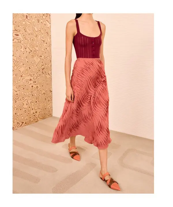 Ulla Johnson Patchwork Midi Skirt