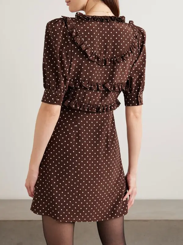 Alessandra Rich Ruffled Polka-dot Mini Dress