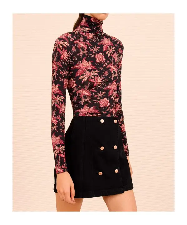 Ulla Johnson Long-sleeved Turtleneck Sweater With Tropical Print